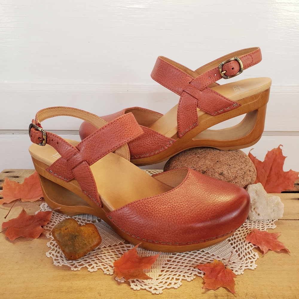 Red Dansko Taci Pumps Mary Jane Strap Buckle Peep Hee… - Gem